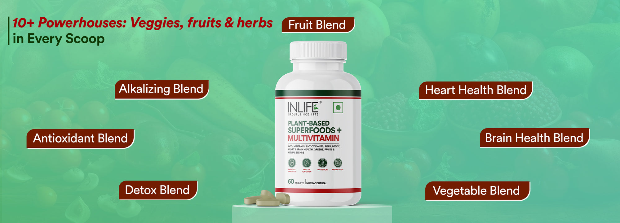 Vegan Plant Based Multivitamin For Men And Women Superfood Inlife